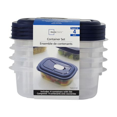 Click here for Mainstays 4-Pack Food Storage 1.2 L Containers Set... prices