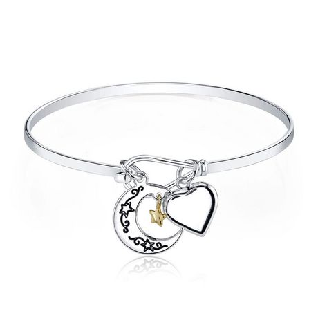 La Rocks Love you two the moon & back catch bangle bracelet | Walmart ...