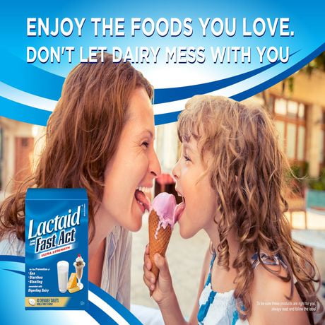 Lactaid Fast Acting Caplets - Lactose Enzyme Break Down - Gas, Bloating ...