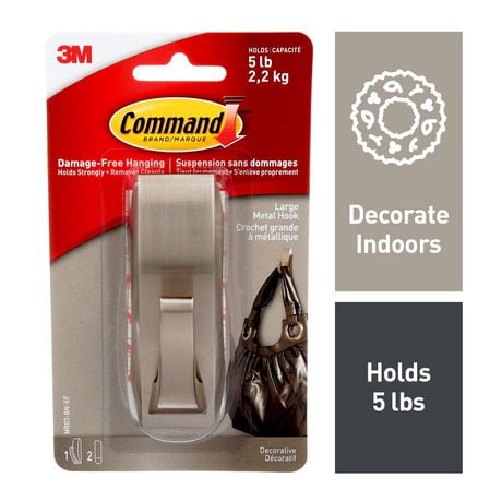 Click here for Command Decorative Hook Mr03-Bn-C  Large Brushed N... prices