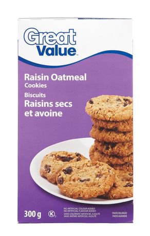 Great Value Raisin Oatmeal Cookies | Walmart.ca