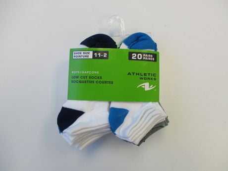 Athletic Works Boy's 20 Pack Low Cut Socks - Walmart.ca