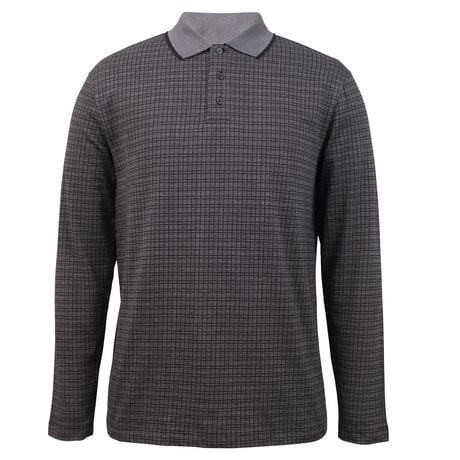 George Classic Men's Long Sleeve Jacquard Polo - Walmart.ca