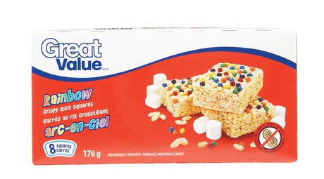 Great Value Rainbow Chocolate Crispy Rice Squares | Walmart Canada