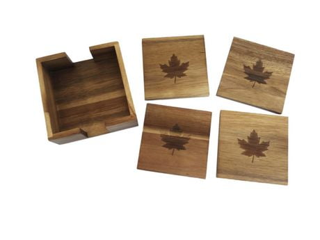 Canadiana 4 Piece Acacia Coaster Set - Walmart.ca