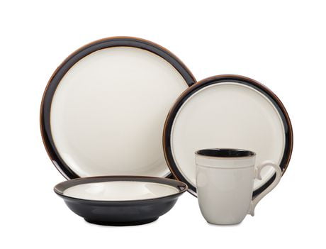 Cuisinart Classic Stoneware Antica Brown Collection 16 Piece Dinnerware ...