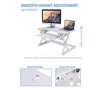 Rocelco 32" Height Adjustable Standing Desk Converter - Sit Stand ...