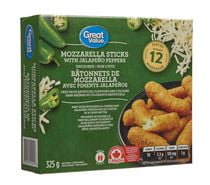 Great Value Frozen Mozarella Sticks Stuffed with Jalapeno Peppers ...