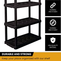Hyper Tough 74"H x 18"D x 36"W 5 Shelf Plastic Garage Shelves, Storage ...