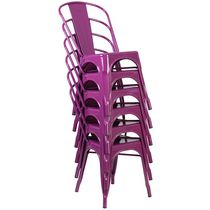 Purple Metal Indoor-Outdoor Stackable Chair | Walmart Canada