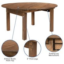 HERCULES Series Round Dining Table | Farm Inspired, Rustic & Antique ...