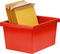 Storex 4Gallon &15L Classroom Storage Bin + Lid/ Red (6 units/pack ...