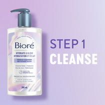 Bioré Hydrate & Glow Gentle Cleanser, with Coconut Water & Prebiotics ...