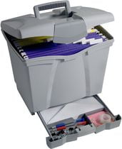 Storex Portable File Box with Drawer/Grey | Walmart Canada