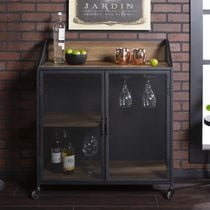 Manor Park Industrial Mesh Buffet Bar Cabinet with Storage - Multiple ...